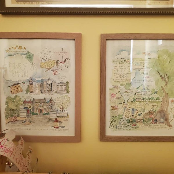 Peter Rabbit Watercolor Map Art Print Easter - Etsy