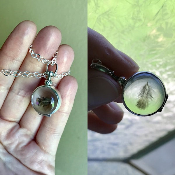 Small Round Glass Locket Sterling Silver Photo Keepsake #3 - Etsy