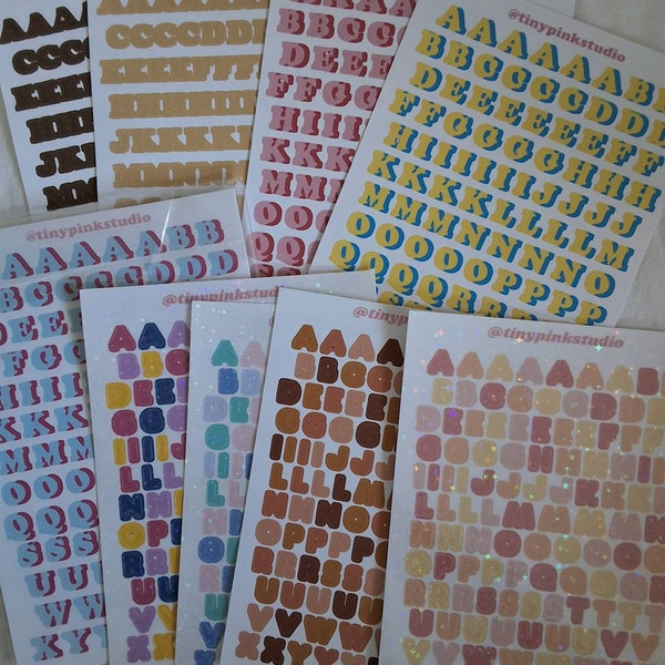 Holographic Bubble Letter Stickers #1 NEW - Etsy