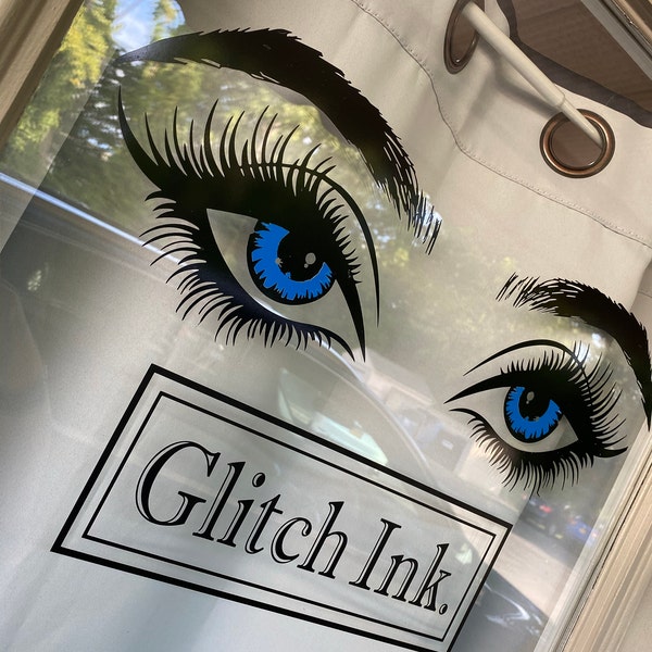 Custom Label Border Text Vinyl Decal Door Frame Sticker Glass Door ...