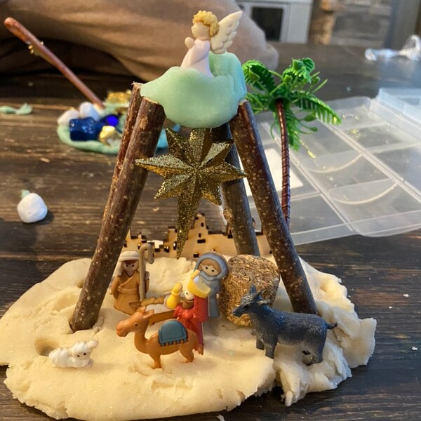 Nativity Playdough Kit, Holiday Playdough Sensory Kit, Religious Gift ...