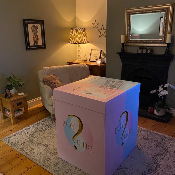 Giant Gender Reveal Balloon Box, Customisable Gender Reveal Balloon Box ...
