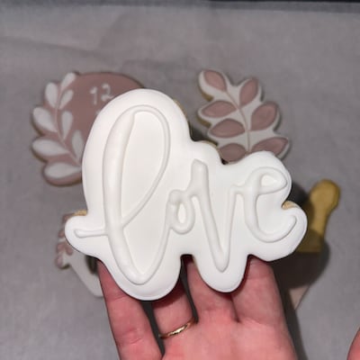 Love in Lower Case Hand Lettered Cookie Cutter and Fondant Cutter and ...