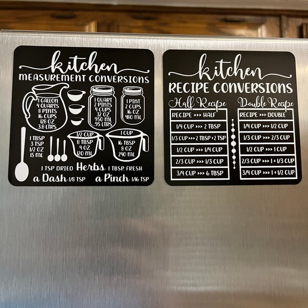 Kitchen Measurements Vinyl Decal | Baking Measurement Equivalent Chart ...