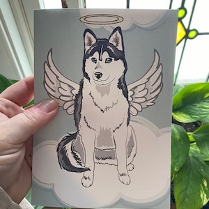 Angel Siberian Husky Greeting Card - Etsy