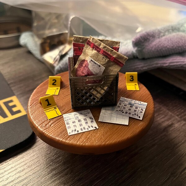 1:12 Bloody Evidence Packages & Boxes- Miniature Dollhouse True Crime ...