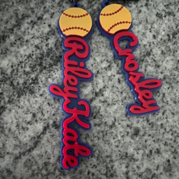 Pack 5/10/20 Softball Baseball Sports Team Personalized 3D Printed Name ...