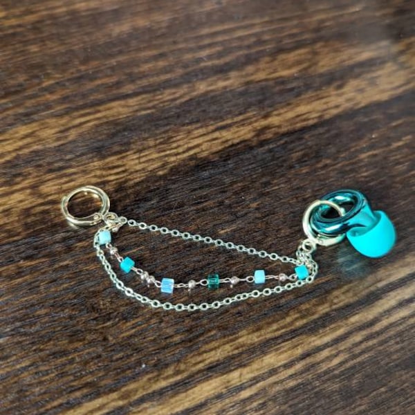 Triple Chain Loop Style Earplug Earrings, Earplug Chain, ADHD Jewelry ...