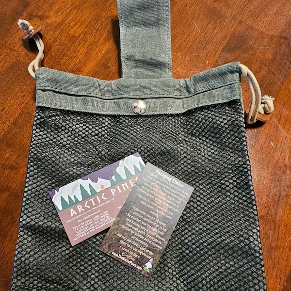 FOREST GREEN MESH Gathering / Foraging Bag - Folding Collapsable ...