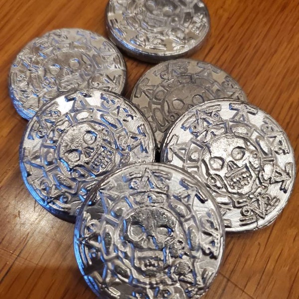 Graphite Casting Mold - Double-sided Cursed Aztec Pirate Coin! - Etsy