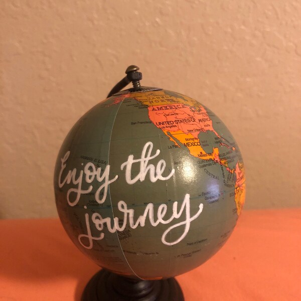 Personalized 4” Globe- Hand Lettered Globe- Mini Globe Centerpiece ...
