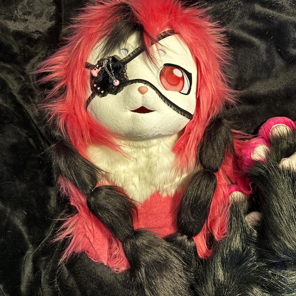 Star Eyes Sheep Kigurumi Full-cover Mask With Matching Pink Paw Set ...