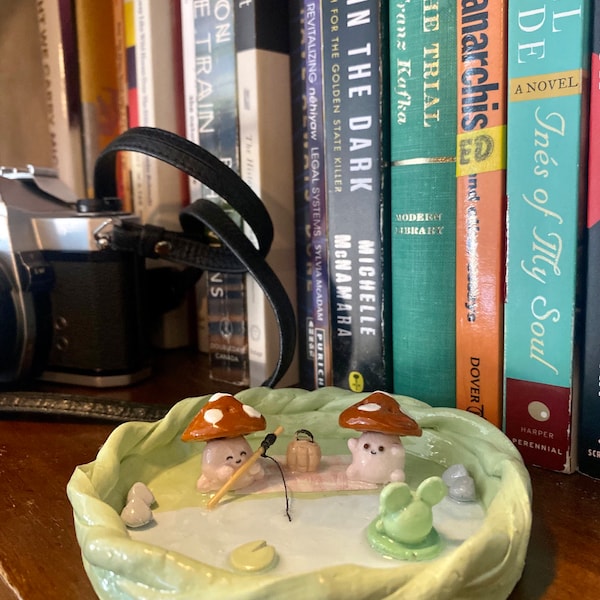 Mushroom Frog Clay Jewelry Dish Cottagecore Fairycore (hand Made) - Etsy