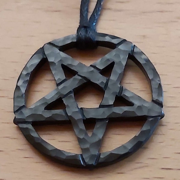 Forged Steel Black Metal Pentagram Pentacle Amulet, Sold With Jewelry ...