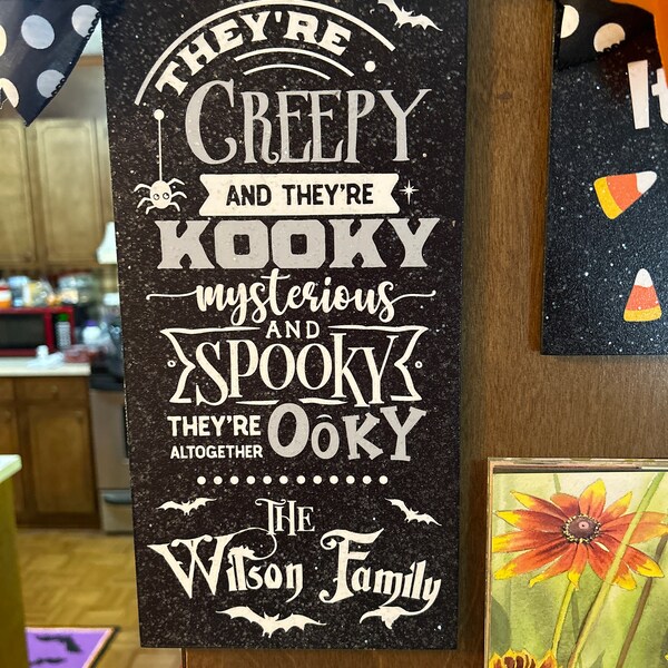 Custom Name Addams Family Sign. - Etsy