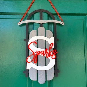 Runner Sled Holiday Layered Sign Base Hanging Vintage Style Decor ...