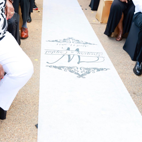 Custom Personalized Aisle Runner Wedding Aisle Runner MAE32/ENT Plain ...