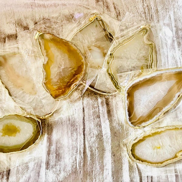 Agate Geode Slice, Large Geode Agate Slice Druzy With Gold ...