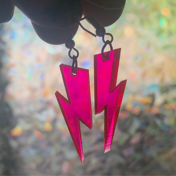 Neon Acrylic Lightning Bolt Keychain, Great Gift Idea, Fun Vibe, Splash ...