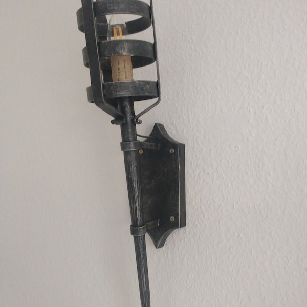 Medieval Wall Lamp,forged Wall Sconce,torch Lamp,medieval Style Wall ...