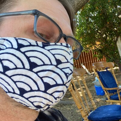 Handmade Japanese Cotton Face Mask washable, Pocket for Filter, Nose ...