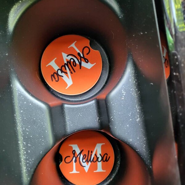 Monogram Car Coasters, Personalized Car Cup Holder Coasters - Etsy