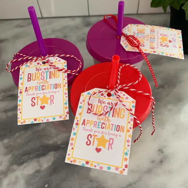 Editable Star Candy Bursting With Appreciation Printable Gift Tags ...