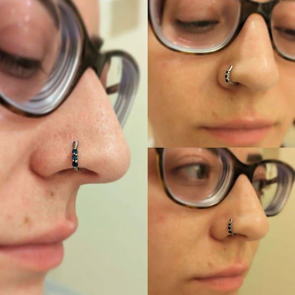 316L Surgical Steel Nose Hugger, Nose Ring, Nose Screw, L Bend ...