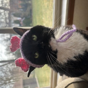 Crochet Pattern: Valentines Day Heart Headband for Cats With Ear Holes ...
