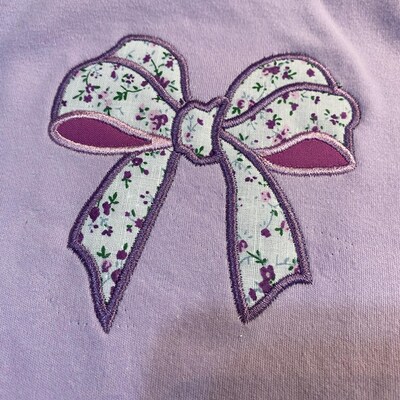 Blue Bow Machine Embroidery Design, Blue Work Quick Stitch Machine ...
