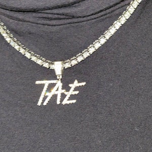 Custom Icy Baguettes Nameplate Necklace Cuban Chain CUSTOM - Etsy