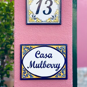 Green Italian House Number Tile, Signs for Home, Personalized Tile ...