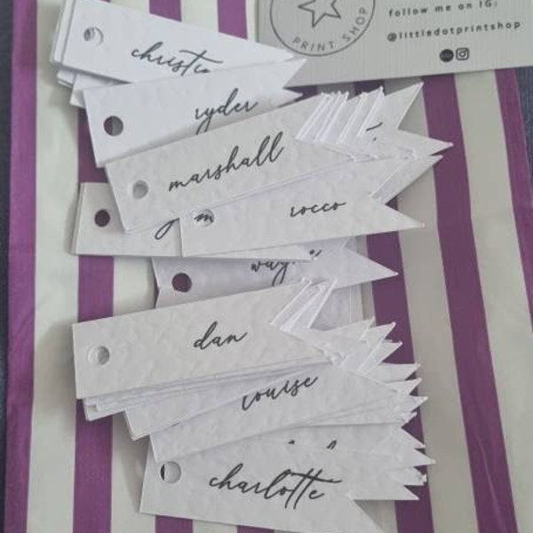 Small Personalised Calligraphy Gift Tags - Mini Name Tags - Rustic ...