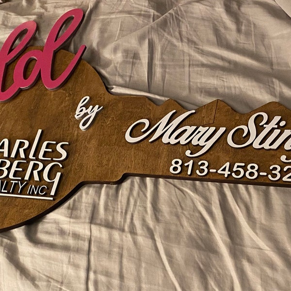 Custom Realtor Sold Key Sign – Personalized Realtor Marketing Tool ...
