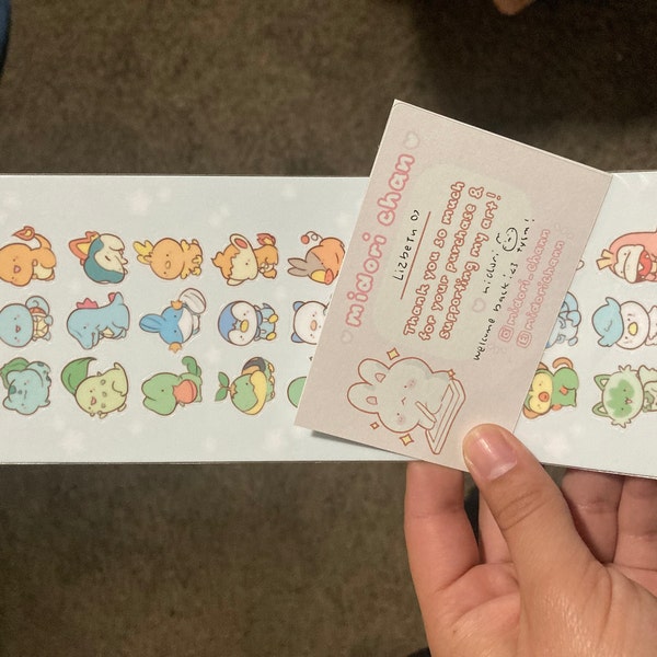 Pastel Tiny Derpy Poké Gen 1-9 Starters Sticker Sheet 27 Stickers - Etsy