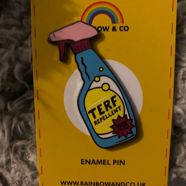 TERF Repellent Enamel Pin | Trans Rights Pride Badge - Etsy