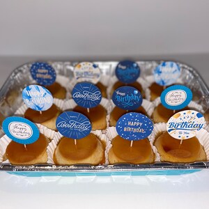 Navy Happy Birthday Cupcake Toppers / Male Birthday / Labels / - Etsy