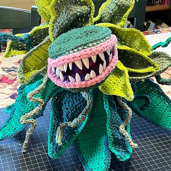 Mean Green Carnivorous Plant Crochet Pattern, Monster Crochet Sculpture ...
