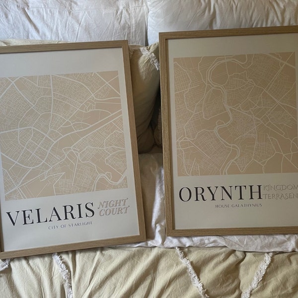 SJM Multiverse Map Prints, Maasverse Velaris Orynth Lunathion Crossover ...