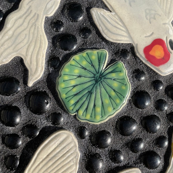 Handmade Glazed Lily Pad Mosaic Tile: Three Original Designs for ...