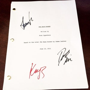 Maze Runner Movie Screenplay Script Autographed Dylan O'brien, Kaya ...