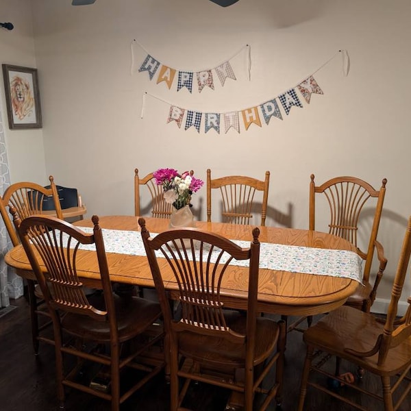 Custom Fabric Happy Birthday Banner, Fabric Happy Birthday Bunting ...