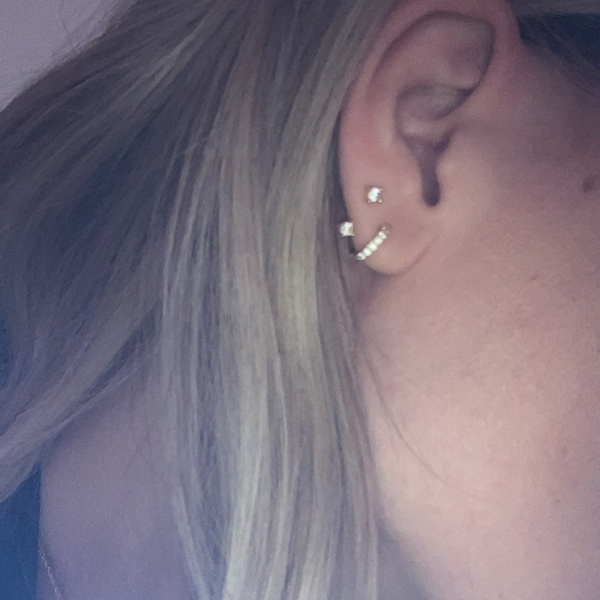 Front Back Earring Set • Ear Jacket • Dainty Ear Jacket • Gold Earrings • Ear Jacket Earrings ...