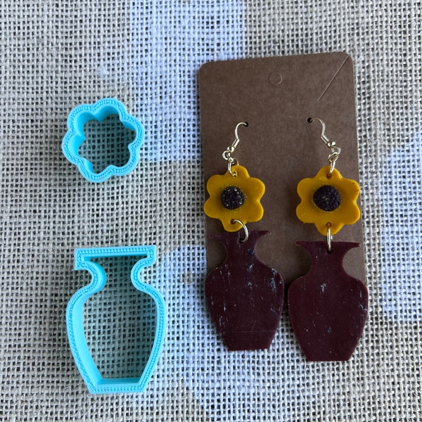 Vase Cutter, Clay Cutter, Small Daisy, Flower Cutter, Vase and Flower ...