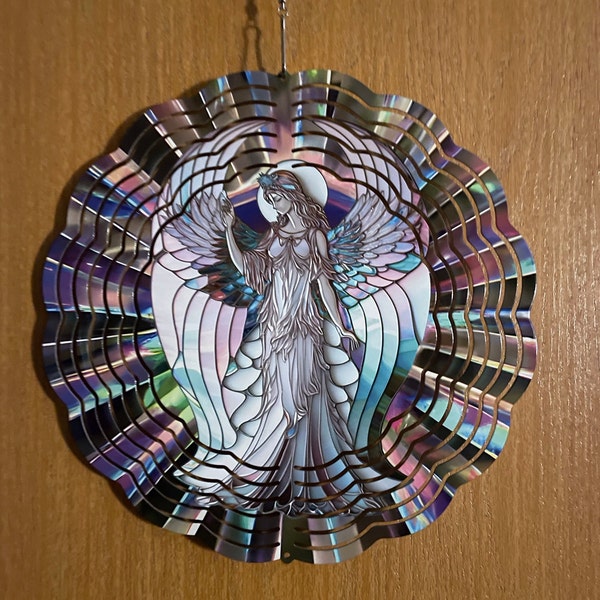 Angel Wind Spinner Sublimation Designs, Stained Glass Angel Wind ...