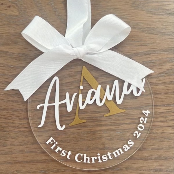 Custom Monogram Clear Acrylic Christmas Ornament - Etsy