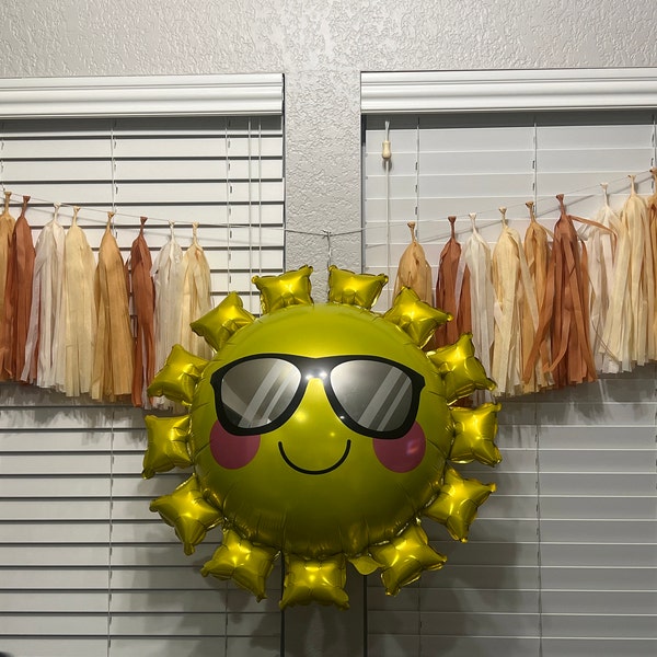 Muted Sunshine Garland - First Trip Around the Sun Birthday - Boho Sun ...