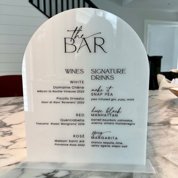 Wavy Bar Sign | Wedding Bridal Shower Engagement Event | Digital or ...