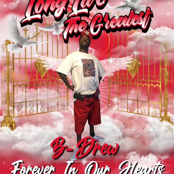 Red Sky Gold Heavens Gate Long Live the Greatest Angel Wings Memorial ...