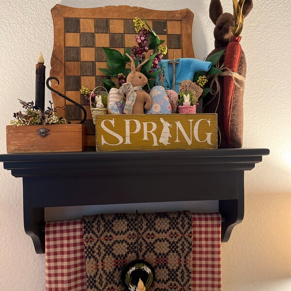 Primitive Country Spring With Bunny 12" Sign - Etsy